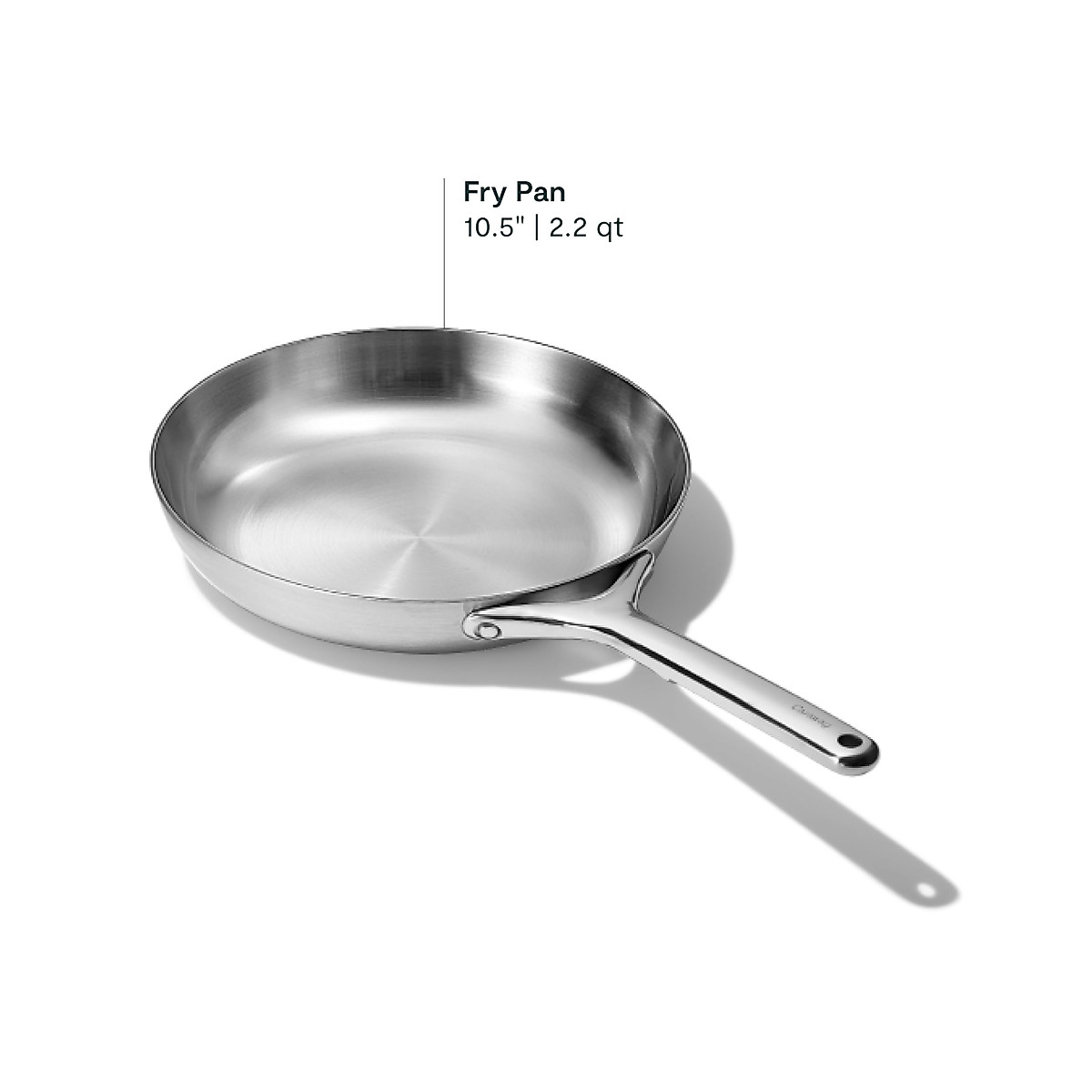 Caraway Stainless Steel Fry Pan (2.7 qt, 10.5") - 5-Ply Stainless Steel Pan - Oven Safe & Stovetop Agnostic - Non Toxic, PTFE & PFOA Free