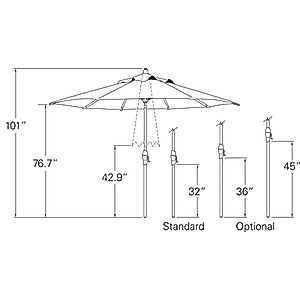 Treasure Garden UM8100-5476 Market Collection - 9' Auto Tilt Umbrella, Choose Fabric Color: Heather Beige, Choose Pole Finish: Bronze
