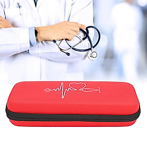 Stethoscope Carrying Case, Stethescopencase Case, Stethescopencase Holder, Portable Household Stethoscope Storage Box Organizer Case Storage Bag Container(Red)