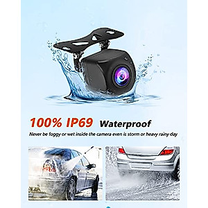 Upgraded Backup Camera for Car AHD Back up Night Vision Reverse Camera IP69 Waterproof Rear Front View Reversing Camera 140° Wide Angle CVBS|AHD Rearview License Plate Camera for Pickup Truck SUV RV