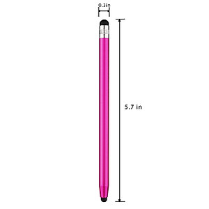 CFDXK Stylus Pens for Touch Screens，2 in 1 Capacitive Stylus for iPad iPhone Tablets Samsung Galaxy with 24 Extra Replaceable Tips (Pink, Rosegold, Red, Purple)