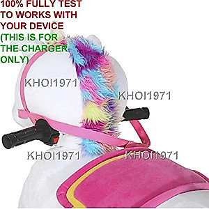 KHOI1971 Wall AC Adapter Power Cable Cord Compatible with Dynacraft Unicorn Stable Buddies Willow Plush Ride-On 8804-81 6V-Volt Battery