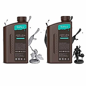 SUNLU ABS-Like 3D Printer Resin 2KG Grey and Black 2KG, 405nm UV-Curing Standard Photopolymer Rapid Resin for LCD/DLP/SLA 3D Printing, Non-Brittle & High Precision, Grey 2000g+ Black 2000g