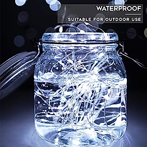 suddus Solar Fairy Lights Outdoor Waterproof, 2 Pack 33ft 100 LED Solar Twinkle Lights, White Solar Christmas Lights for Backyard Trees Patio Deck Garden Birthday Party Wedding Decorations