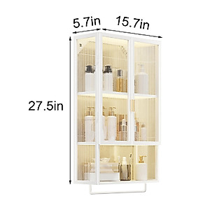 Bathroom Wall Cabinet,Metal Medicine Cabinet with Glass Door,Bathroom Cabinet Wall Mounted with Towel Bar,Over The Toilet Storage Cabinet,Hanging Cabinet for Bathroom, Livingroom, Kitchen,Cupboard