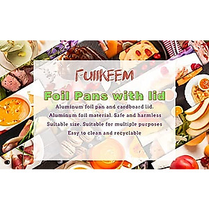 FUIIKEEM Small Aluminum Pans with Lids -(5"×4"×1.8") 1 LB Capacity Tin Foil Food Containers with Lids - 40 Pans and 40 Lids - for Cooking, Baking, Meal Prep