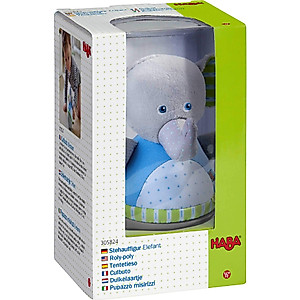 HABA Roly Poly Elephant Soft Wobbling & Chiming Baby Toy