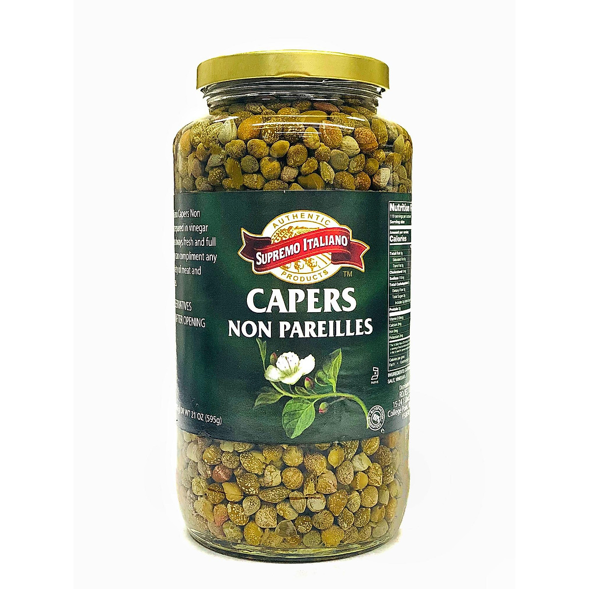 Supremo Italiano Capers, Non Pareilles, 32 Oz (22 Oz Drained) 1 Jar