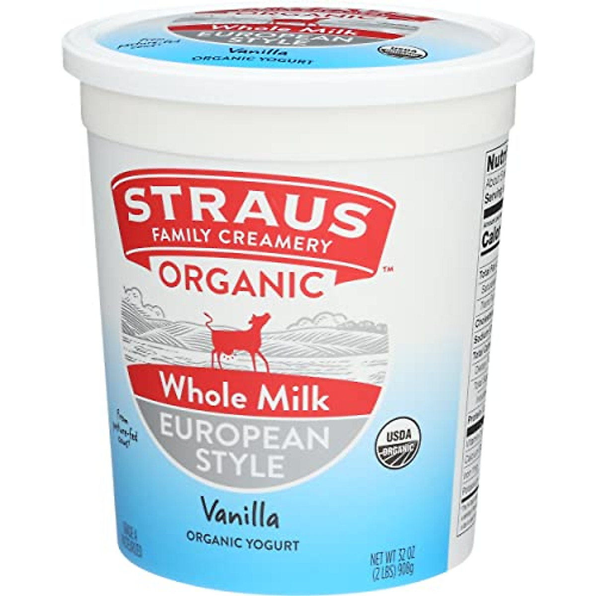 Straus Family Creamery, Organic Vanilla Whole Milk Yogurt, 32 oz