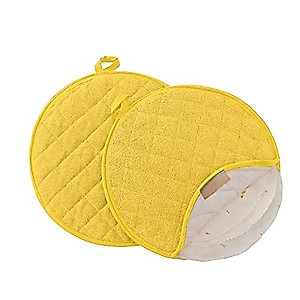 Lifaith ortilla Warmer,Tortilla Server,Pancake Keeper,Size 12” High Density Fabric Keep Warm,Bag to Keep Food Warm (Yellow) …