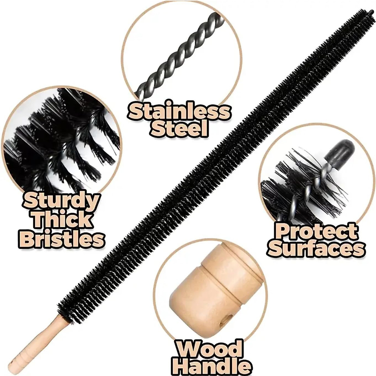 2 Pack Dryer Vent Cleaner Kit Clothes Dryer Lint Brush Vent Trap Cleaner Home Essentials Long Flexible Refrigerator Coil Brush Vacuum Brush