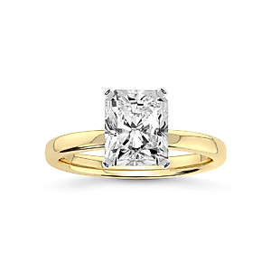 FRIENDLY DIAMONDS 3 Ct IGI Certified Radiant Shape Lab Grown Diamond Ring Women's Day Gift | 14K Or 18K in White, Yellow Or Rose Gold | Four-Prong Solitaire Ring | FG-VS1-VS2 Quality