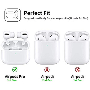 ZenRich Airpods Pro Case, zenrich Full-Body Hard Shell Protective Rugged Charging Cover Case with Keychain for AirPod Pro 2019, Front LED Visible,Blue