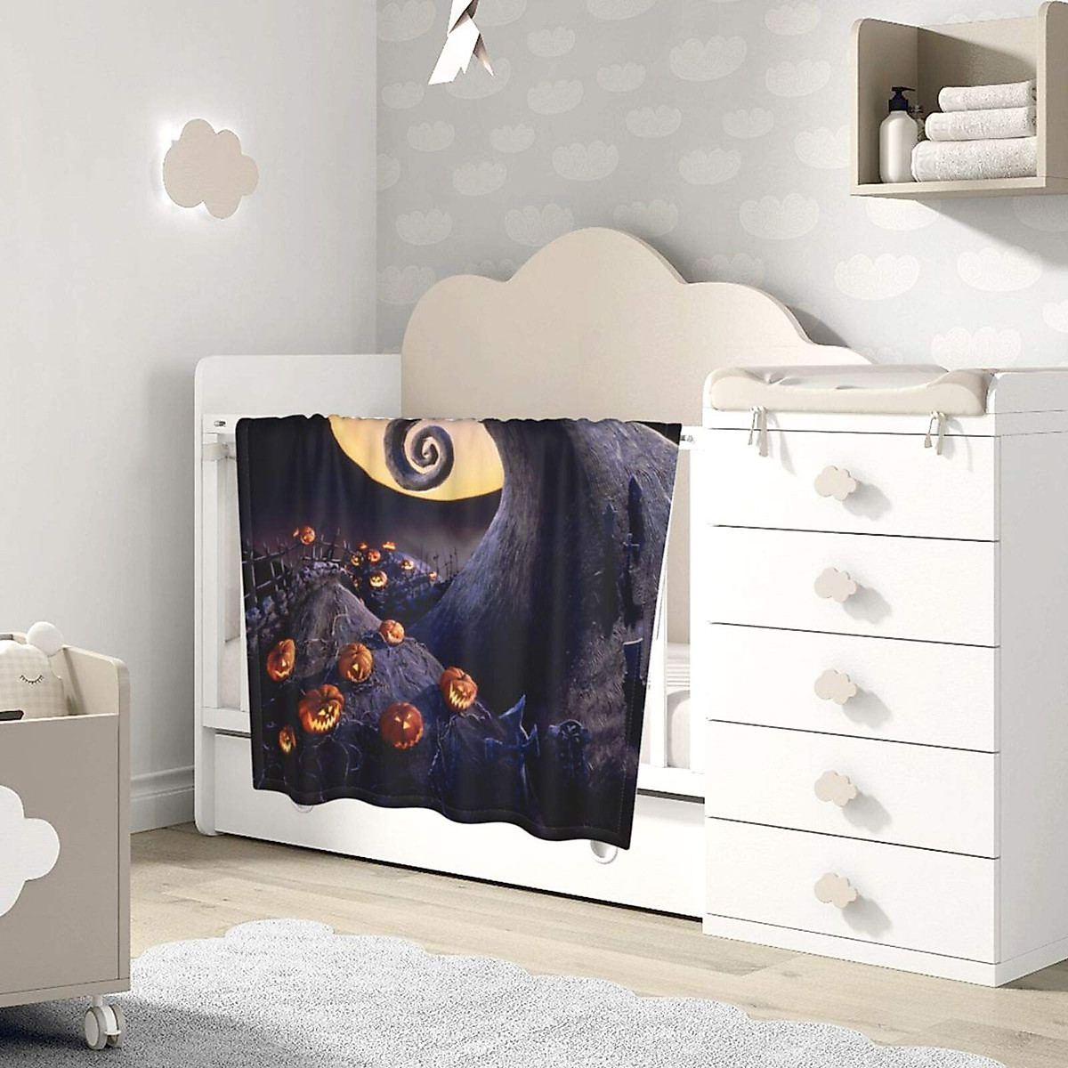 Halloween Unisex Baby Blanket Super Soft Reversible Nursery, Swaddle Stroller Infant & Toddler Bedding for Kids 30 x 40 Inch(76x102cm)