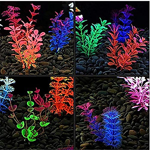 10Pcs Artificial Aquarium Plants, Small Size 2 to 4.5 inch Approximate Height Fish Tank Decorations Home Décor Plastic
