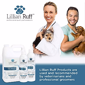 Lillian Ruff Ear Cleaner & Otic Wax Solvent for Dogs with Tea Tree Oil, Bee Propolis & Aloe - Coconut and Lavender Scent - Dissolve Wax and Combat Ear Odors - Safe for Sensitive Ears (4oz)