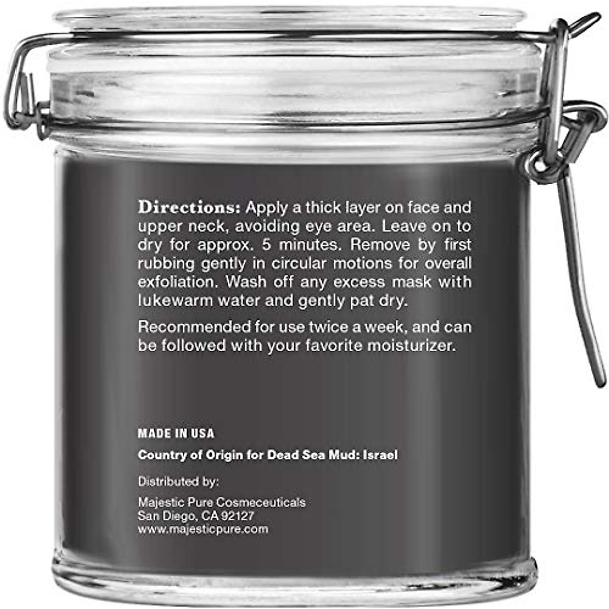 MAJESTIC PURE Dead Sea Mud Mask with Lavender Oil - Natural Face and Skin Care - Helps Reducing Pores and Appearances of Acne and Blackheads - Soothing, Therapeutic, and Nourishing - 8.8 oz