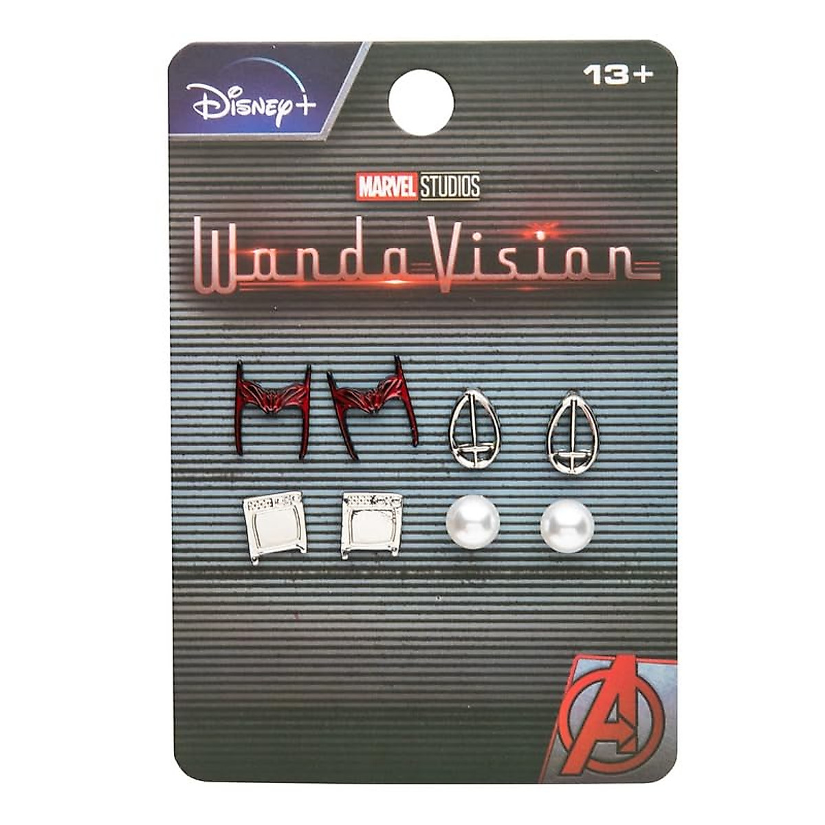 Marvel WandaVision Stainless Steel Stud Earrings Set (4pcs)