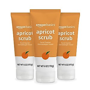Amazon Basics Apricot Scrub Facial Cleanser, 6 Ounce (Pack of 3) (Previously Solimo)