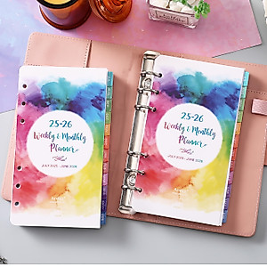 2025-2026 Planner Refills - Planner Refills 2025-2026, 2025-2026 Weekly and Monthly Planner Refills from Jul. 2025 - Jun. 2026, 3.75 x 6.75 inch, 6 Holes