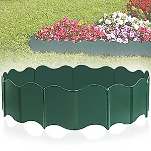EEOCWF Garden Edging Border, Garden Landscape Edging Borders, 20pcs Plastic Garden Fence Edging, Interlocking Landscaping Edging, Flexible Lawn Edging Flower Bed Border, for Outdoor Patio Pathway