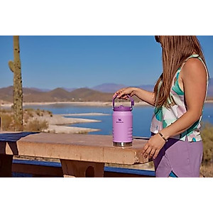 Stanley IceFlow Flip Straw Jug with Handle 64 oz| Twist On Lid and Flip Up Straw | Leak Resistant for Travel and Sports | Insulated Stainless Steel | BPA-Free | Azure