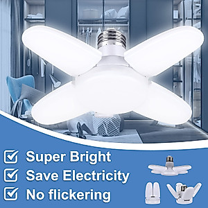 2 Pack Mini 30W Garage Light (150W Equivalent) - 6500K Daylight LED Garage Light, E26 Base Garage LED Light, LED Light Bulb for Basement,Closet,Workbench,Porch,Laundry Room, Garage Lights Ceiling LED