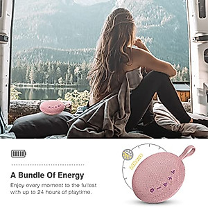 INSMY Waterproof Bluetooth Speakers, IP67 Floatable Portable Wireless Small Shower Speaker, Punchy Bass Loud Sound, Stereo Pairing, 24H Playtime, Hands-Free Clear Call for Beach Kayak Canoe (Pink)