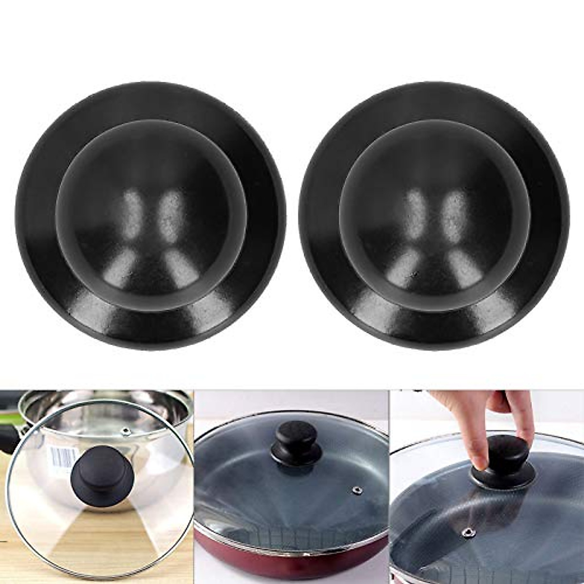 Pot Lid Knob ,2Pcs Pot Lid Knob with Screws Universal Pan Cover Handle Accessory for Kitchen Cookware