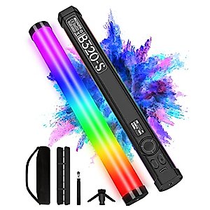 MUZAGATA LED Light Wand Photography 1200 Lux, 2500K-9900K RGB Tube Light CRI＞95, Handheld Photography Light Bar Built in 5200mAh Battery with OLED Display, Light Painting Photography Tools