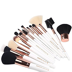 Z'OREYA Makeup Brushes Set,15pcs Rose Gold Luxury and Fashion Makeup Brushes,Professional Premium Synthetic Foundation Powder Concealers Eye Shadows Makeup brushes Set with Perfect Vegan Leather Bag