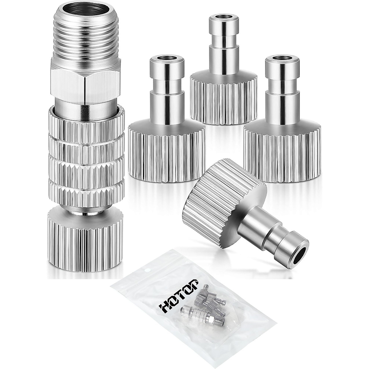 Airbrush Quick Release Coupling Disconnect Adapter Kit, 5 Pieces 1/8 Inch Female Connectors and Male Adapters Adjustment Control Valve Airbrush Accessories for Air Compressor and Airbrush Hose