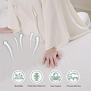 Dyonery Queen Mattress 10 Inch Green Tea Memory Foam Queen Mattress in a Box, CertiPUR-US Certified Fiberglass Free Mattress, Cooling Gel Double Mattress Medium Firm 60"x80"