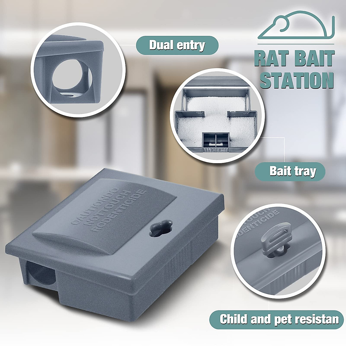 24 Pcs Mice Bait Station with Key Small Bait Station Traps Reusable Mouse Traps Outdoor Smart Tamper Proof Cage House Small Bait Boxes for Mice and Other Pests (Grey)