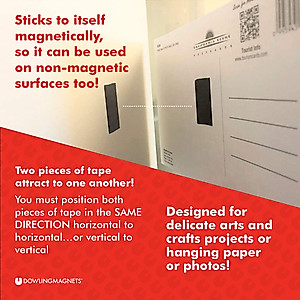 Adhesive Magnet Tape (1 roll - .75 inch wide x 25 feet long) in dispenser, extra thin, black/dark gray