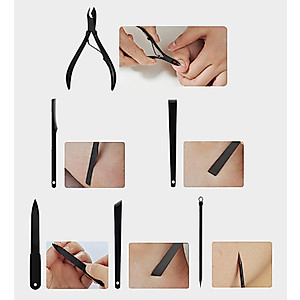 Nail Clippers Sets High Precisio Stainless Steel Nail Cutter Pedicure Kit Nail File Sharp Nail Scissors and Clipper Manicure Pedicure Kit Fingernails & Toenails with Portable stylish case (Black)