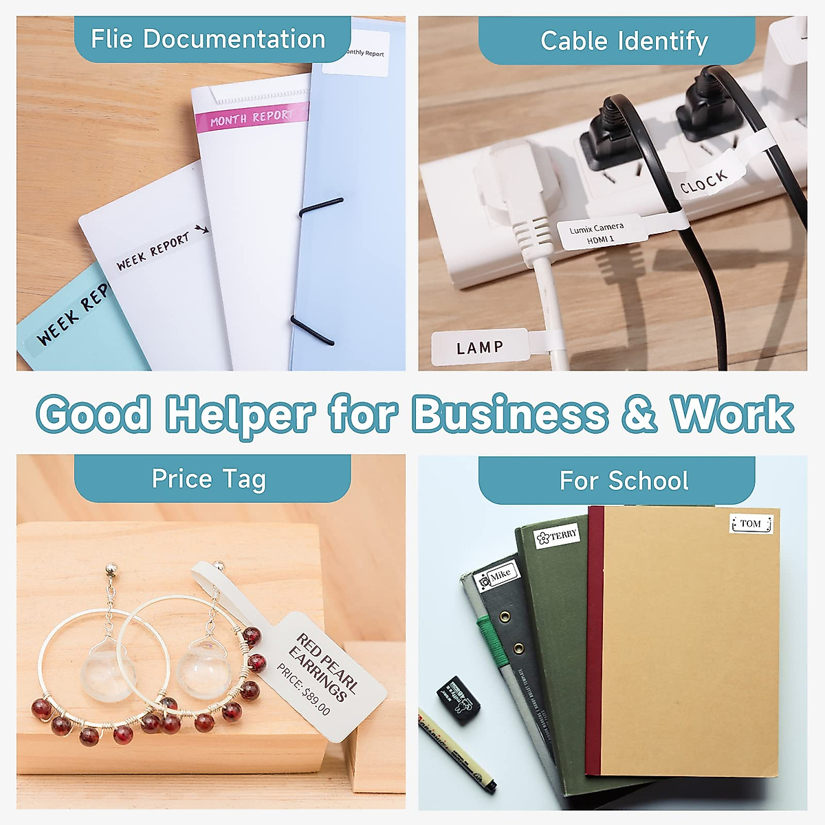 Label Maker Machine with Tape, Memoqueen Q30S Portable Mini Bluetooth Thermal Label Printer for Storage, Barcode, Mailing, Office, Home, Organizing, Sticker Label Makers with Multiple Templates, Green