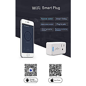 2pack Wi-Fi Smart Plug Wireless Mini Outlet with Schedule,Remote Control Your Devices,Occupies Only One Socket, Compatiable with Alexa Echo & Google Home Assistant, Timing Function