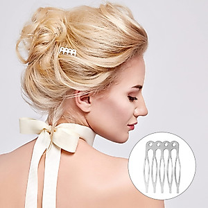 ANCIRS 75 Pack Hair Side Combs for Women, Metal Combs for Securing Headband Veils, 5 French Teeth Bridal Wedding Comb for Girls Hair Accessories - White