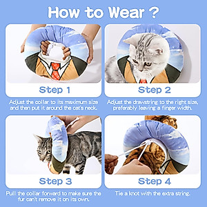 ROYALAY Adjustable Cat Cone Collar Soft, Cat Recovery Collar Prevent Licking and Scratching, Elizabethan Collar After Surgery for Kittens, Lightweight Cat Cones with Not Block Vision,M
