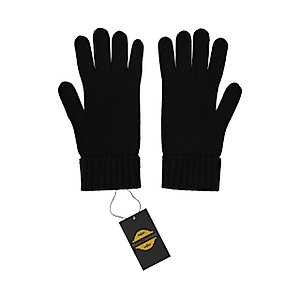 Manio Cashmere Knitted Gloves (Black), Medium