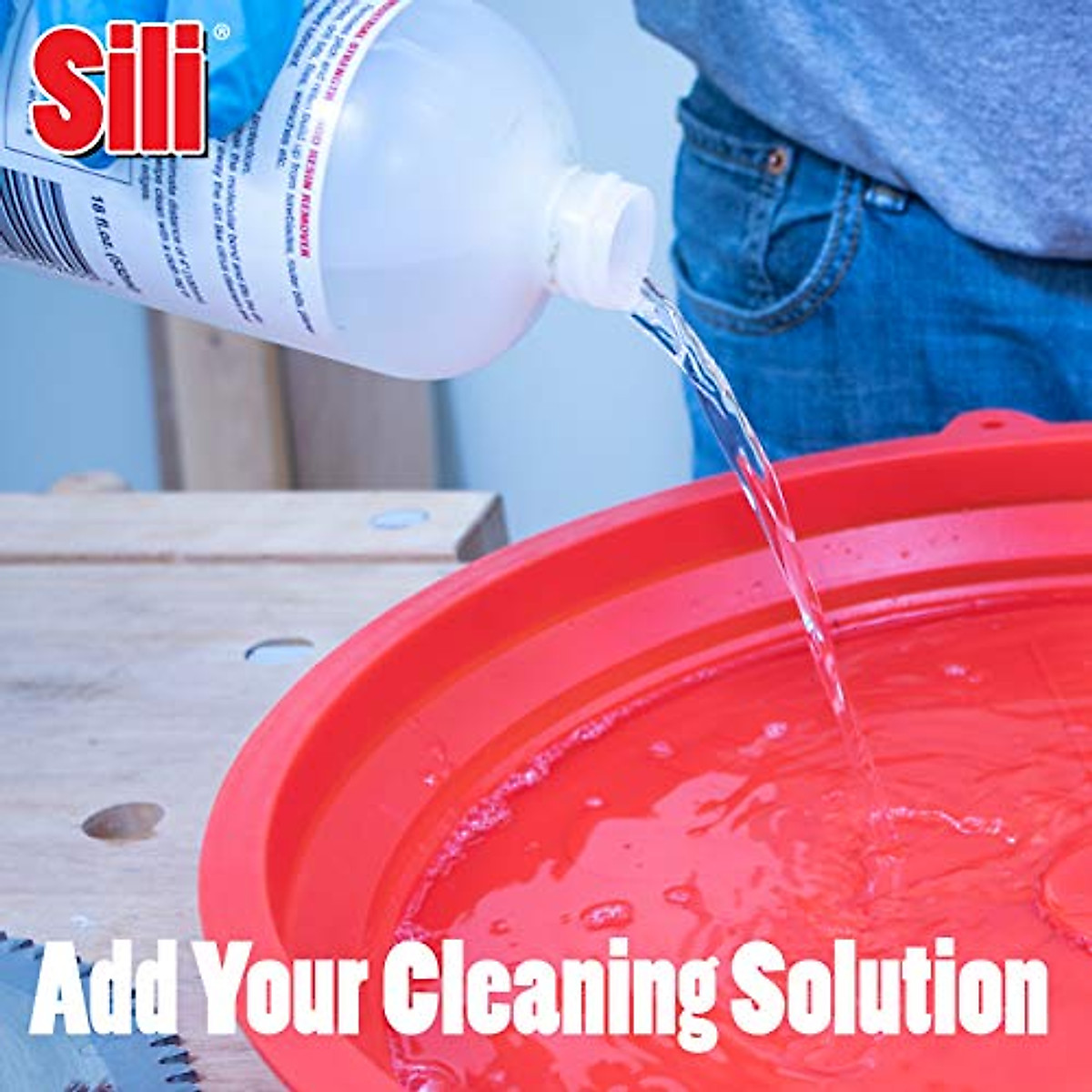 Sili Saw Blade Collapsible Cleaning Tray Made from Silicone to Hold Solution and for use with Saw Blades Up to 12 Inches in Diameter