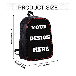 Custom Laptop Backpack, Custom Personalized Text Picture Backpack, Customize Travel Backpack for Men Women, Customize Learning Backpack for Boy Girl, 17In Casual Backpack