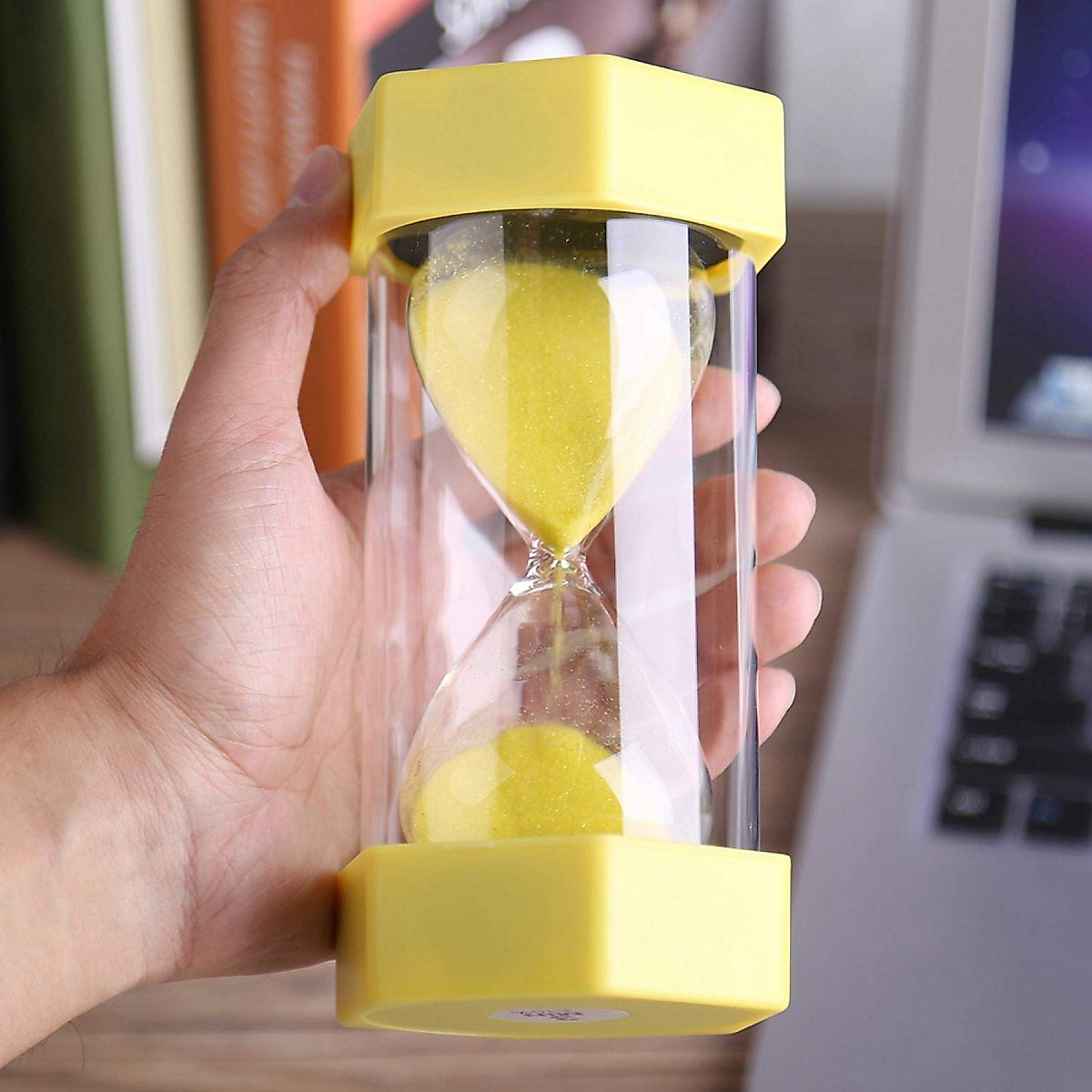 Sand Timer, Colorful Hourglass Timer 3/10/20/30/60 Minutes Sandglass Timer for Home Kitchen Office Classroom Games(Yellow-3 mins)