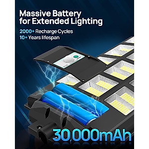 Eontim 4200W Solar Street Lights Outdoor, Commercial Solar Parking Lot Light with Remote Control, Motion Sensor Solar Light Outdoor Waterproof, Dusk to Dawn LED Solar Flood Light for Yard, Outside