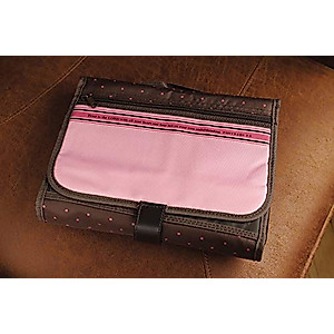 Proverbs 3:5 Tri-fold Bible Cover for Women, Bible Study Organizer, Velcro Closure, Nylon, Pink/Brown, Large
