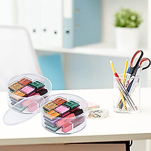 Dayaanee Round Acrylic Box with Lid, 2 Pack Clear Round Organizer Container Acrylic Circle Box with Lid, 5.9” Storage Boxes for Candy,Pill, Nails, Beads and Tiny Jewelry