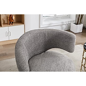 i-POOK 360 Degree Swivel Accent Chair, Upholstered Round Armchairs with 21.65" Deep Seat, Comfy Barrel Chair Club Chair for Living Room, Reading Room, Grey