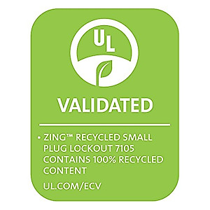 Zing Green Products 6064 USA Made Recycled Plastic Wall Switch Lock Out, 3.5 x 1.5 x 0.25 Inch,Red