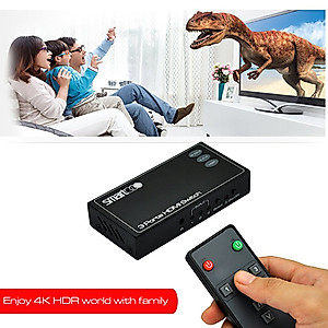 XOLORspace HDMI Switch Perfect Compatible with PS 4 PRO, Xbox One S Supports 4k 60HZ 4:4:4 8bit, Compliant with HDCP 2.2 (4K 3X1)